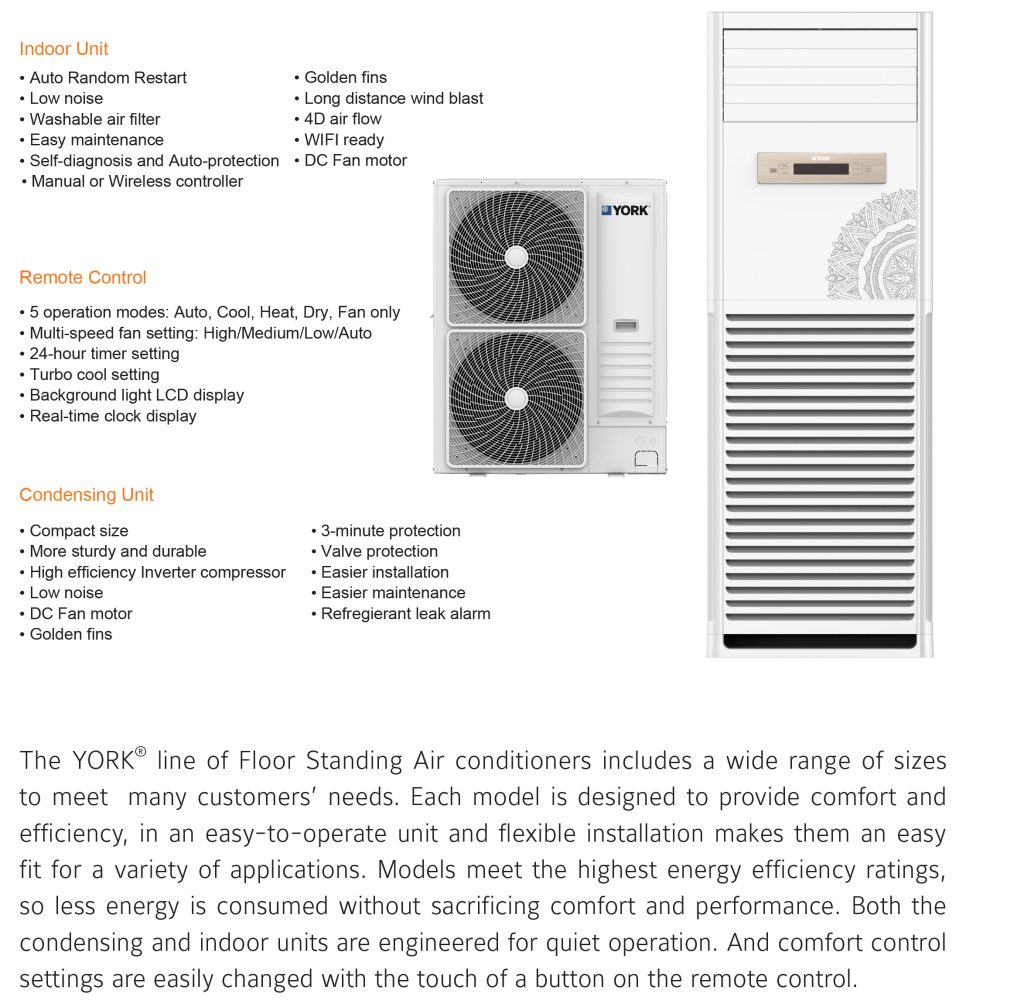 York Floor Mounted Inverter Aircon – Mr. Aircon PH